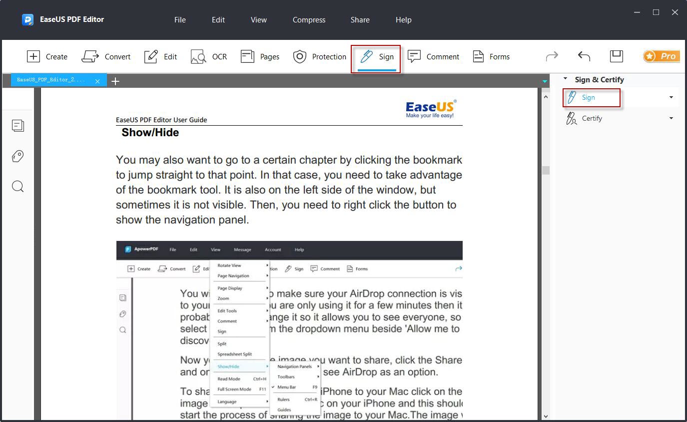 EaseUS PDF Editor Online Guide
